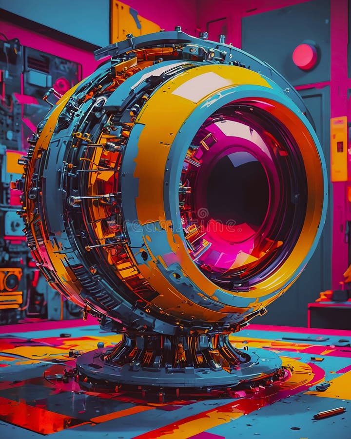 3d Rendering of an Engine in a Science Fiction Spaceship. Sci-fi ...