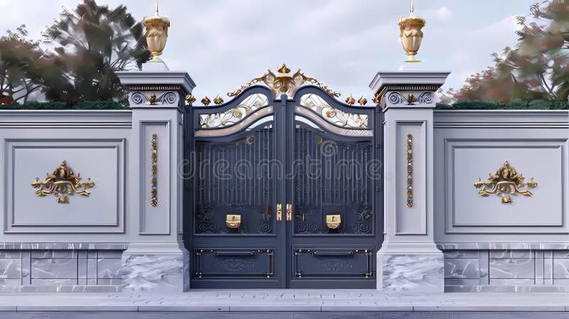 3D Rendering of the Entrance Gate To the Palace in the City, Generative ...