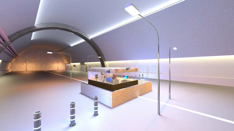 3D Rendering of the Entrance Lobby Stock Illustration - Illustration of ...