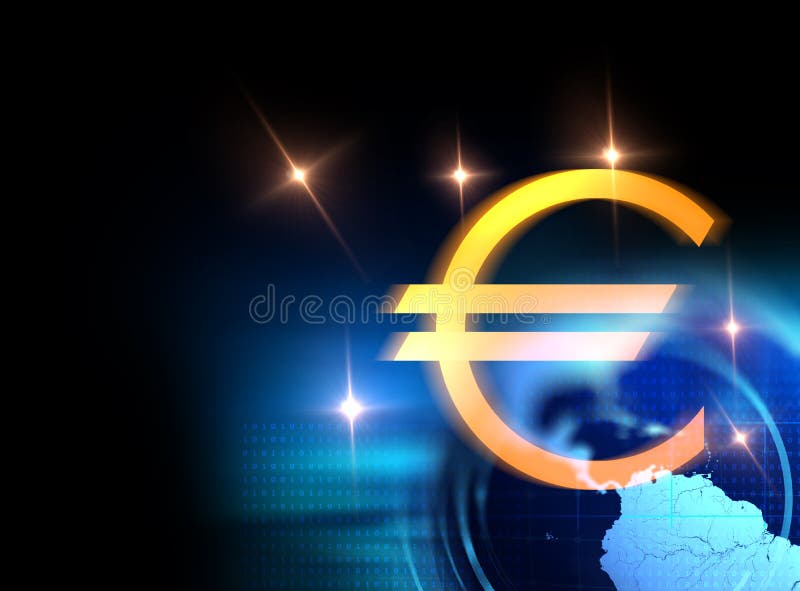 3d Rendering of Euro Signs Gathering in a Heap Stock Illustration ...