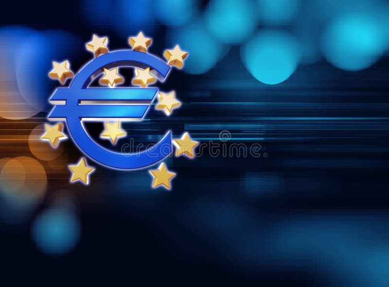 3d Rendering of Euro Signs Gathering in a Heap Stock Illustration ...