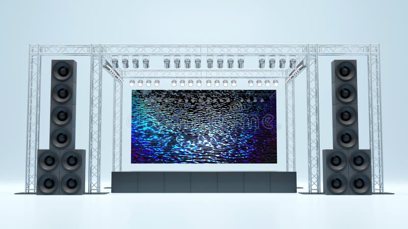 3D Rendering of Event Stage with Truss Construction, Light and Sound ...