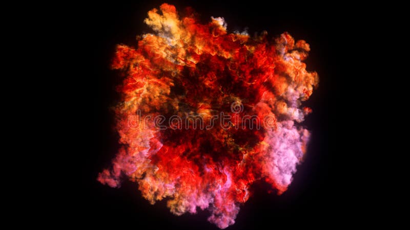 3D Rendering of Explosion, Smoke, Effect Shock Wave and Diverging Waves ...