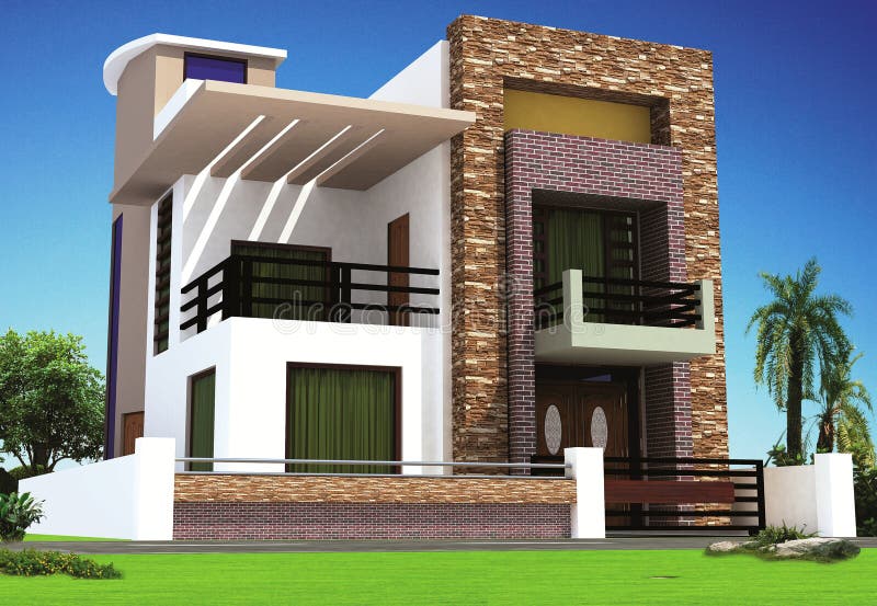 3D Rendering of the Exterior of a Modern Private House Stock ...