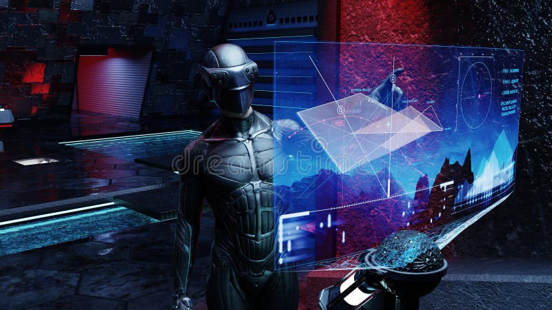 3D-illustration of an Alien Room and Labaratory Stock Illustration ...