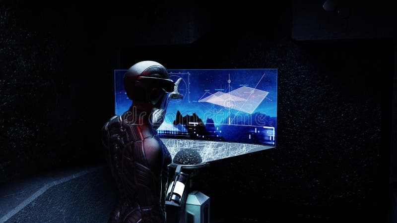 3D-illustration of an Alien Room and Labaratory Stock Illustration ...