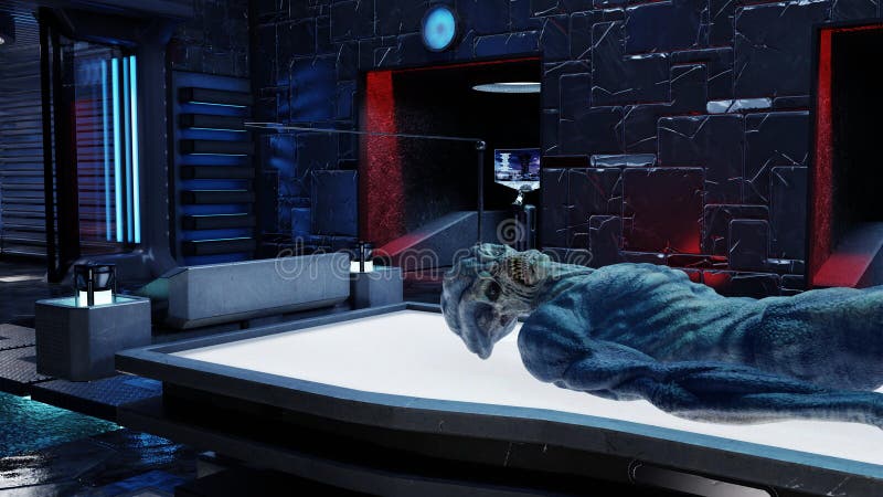 3D-illustration of an Alien Room and Labaratory Stock Illustration ...