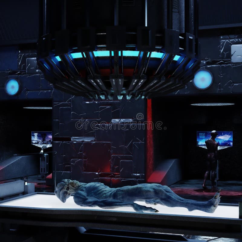 3D-illustration of an Alien Room and Labaratory Stock Illustration ...