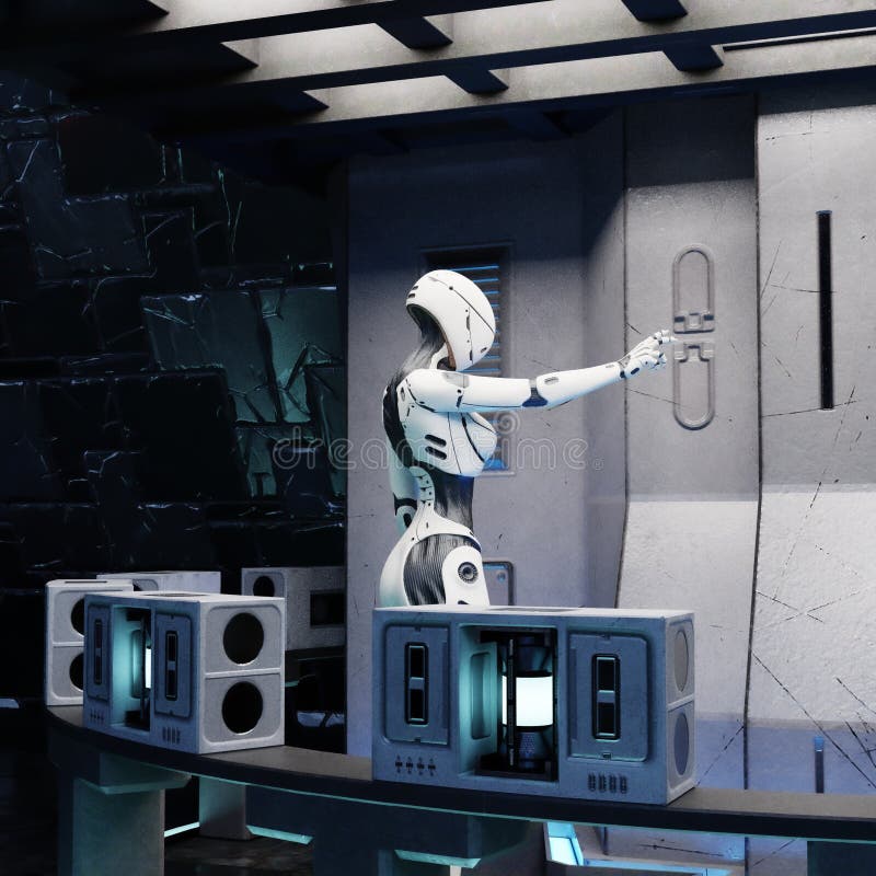 3D-illustration of an Alien Room and Labaratory Stock Illustration ...