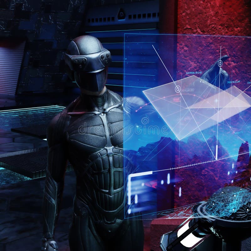 3D-illustration of an Alien Room and Labaratory Stock Illustration ...