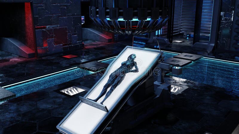 3D-illustration of an Alien Room and Labaratory Stock Illustration ...