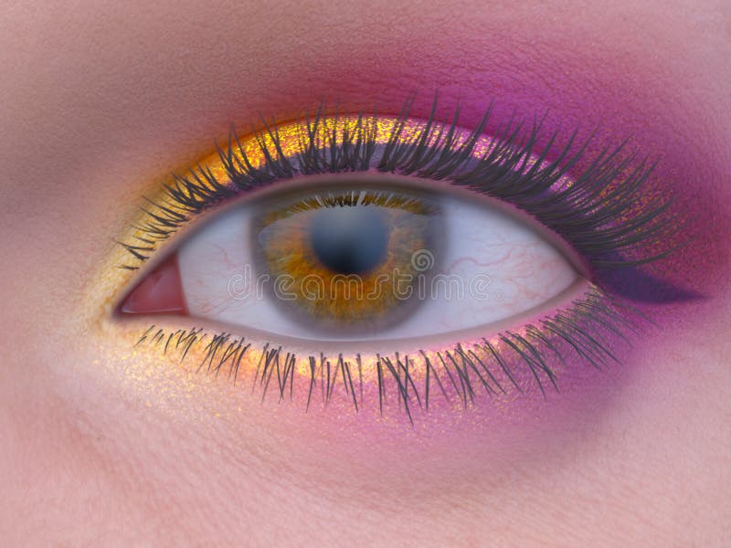 3D rendering of eye make stock illustration. Illustration of rendering ...