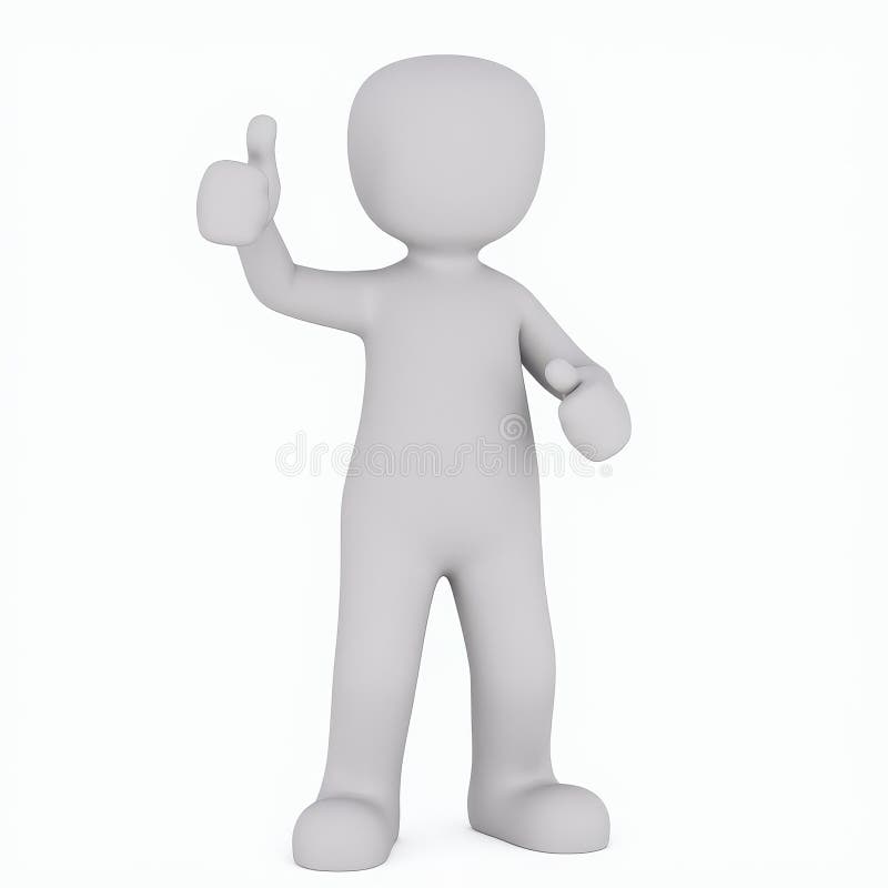 3D Rendering of a Faceless Human Figure Giving a Thumbs-up Gesture ...