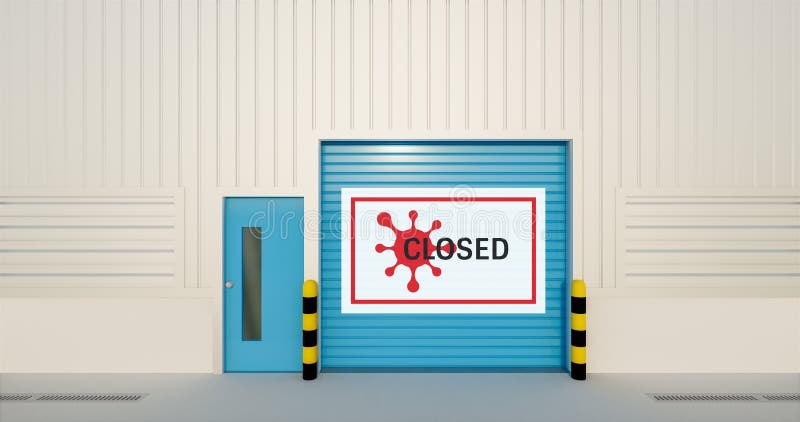 3d Rendering of Factory is Closed Stock Illustration - Illustration of ...
