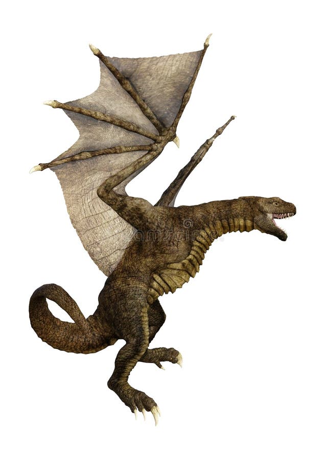 3D Rendering Fairy Tale Dragon on White Stock Illustration ...