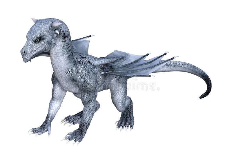 3D Rendering Fairy Tale Dragon on White Stock Illustration ...