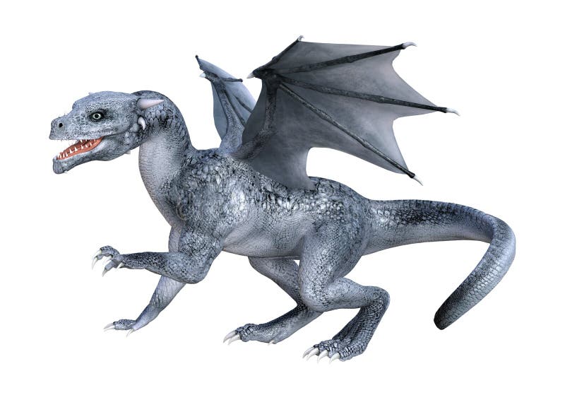 3D Rendering Fairy Tale Dragon on White Stock Illustration ...