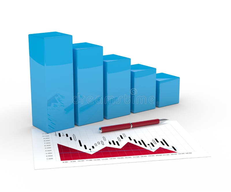 3d Rendering of Chart Growth with Calculator and Clipboard Stock ...