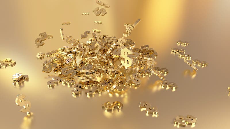 3d Rendering of Falling Signs of Dollars. Stock Illustration ...