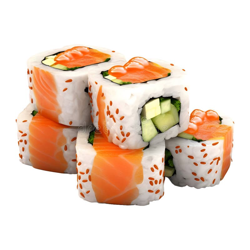 3D Rendering of a Famous Japanese Sushi Dish on Transparent Background ...