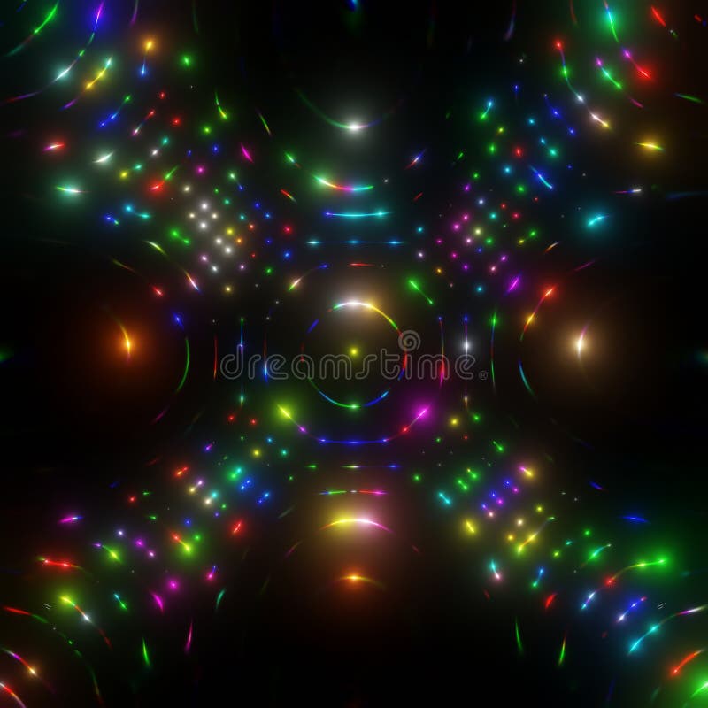 3d Rendering. Fantastic Background of Bright Glowing Particles in Deep ...