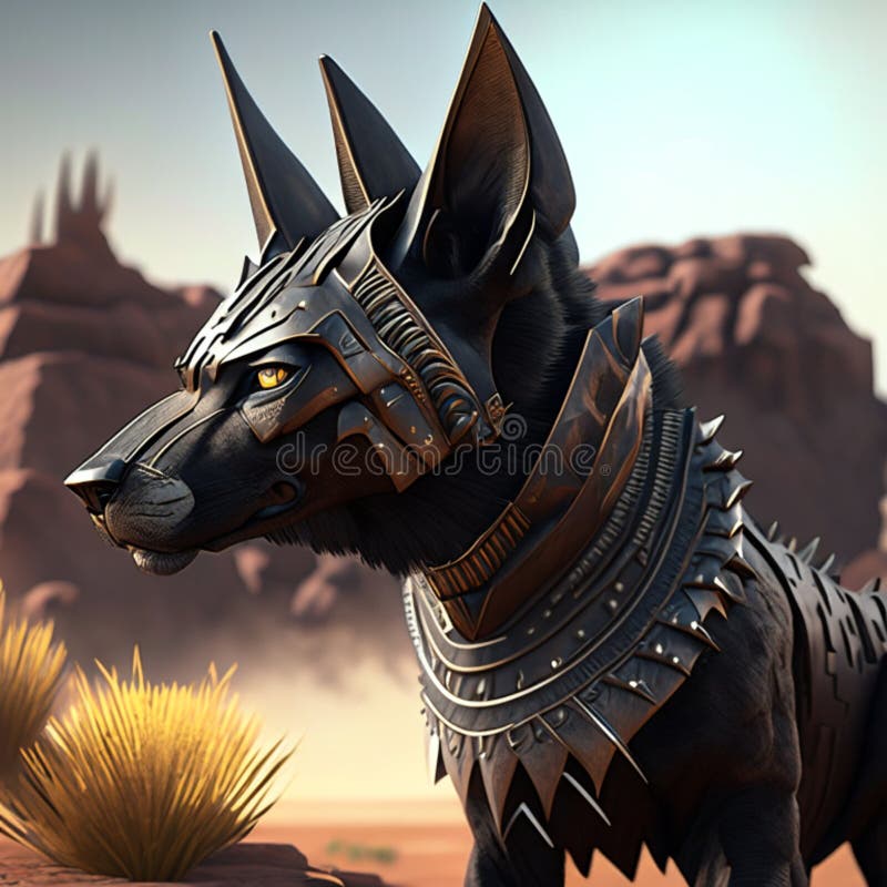 3D Rendering of a Fantasy Alien Creature in a Desert Environment. AI ...