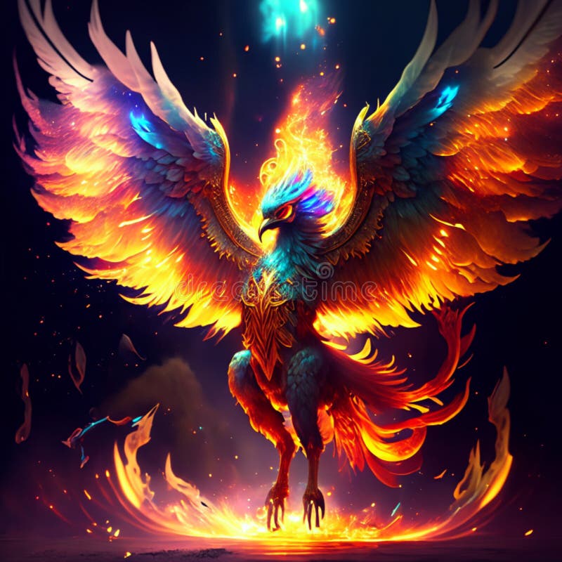 3d Rendering of a Fantasy Alien Creature with Wings and Fire in the ...