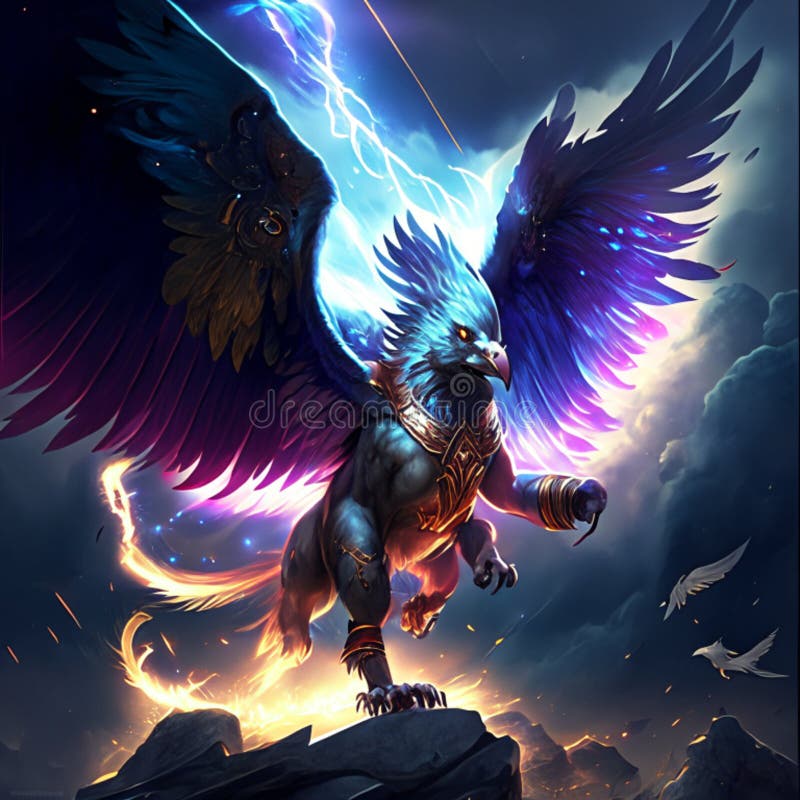 3D Rendering of a Fantasy Alien Creature with Wings in the Sky ...