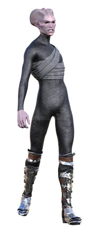 3D Rendering Fantasy Alien on White Stock Illustration - Illustration ...