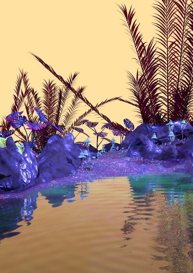 3D Rendering Alien Place stock illustration. Illustration of mystical ...