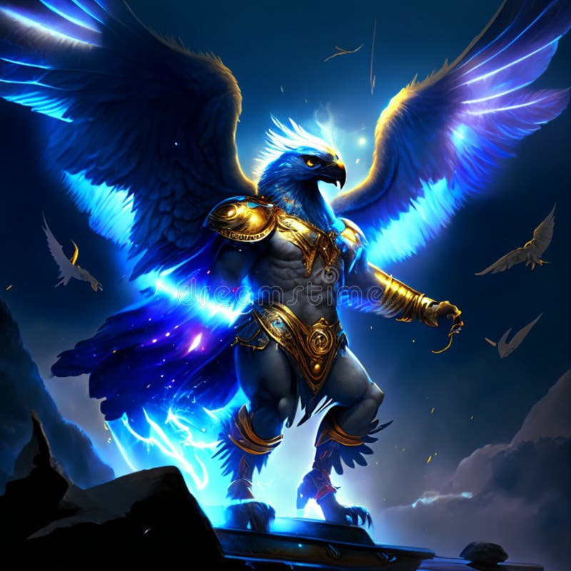 3D Rendering of a Fantasy Alien Planet with a Golden Eagle. AI ...