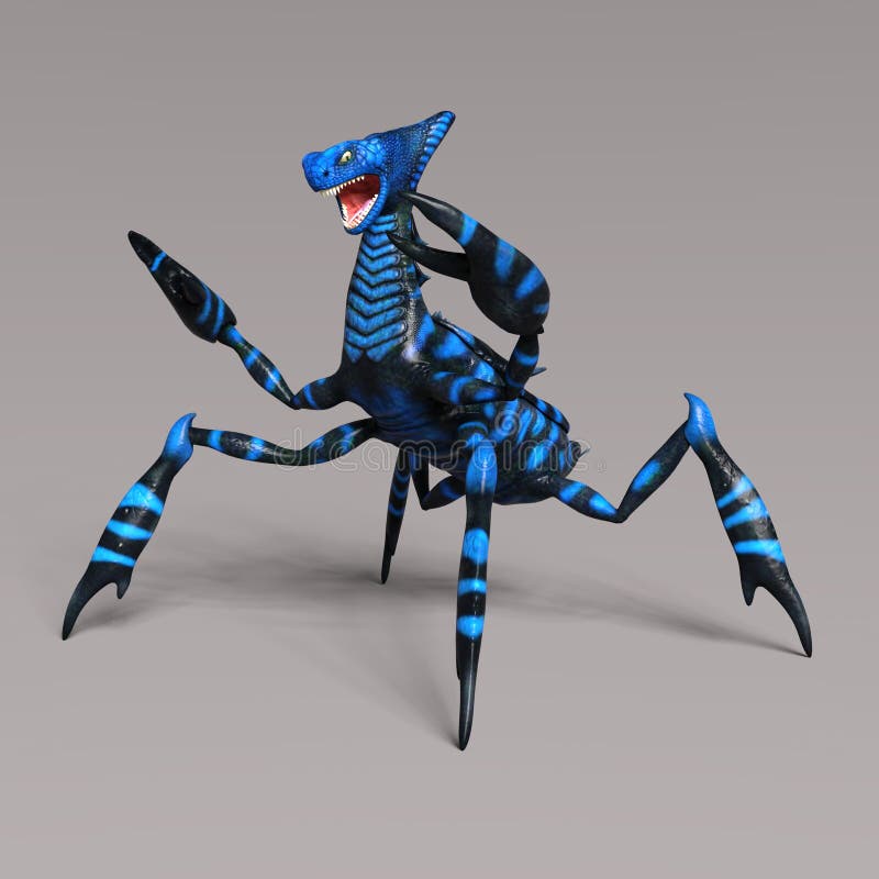3d-illustration of an Isolated Alien Mantis Stock Illustration ...
