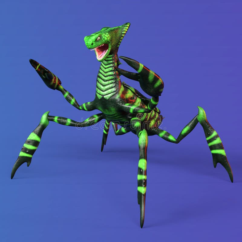 3d-illustration of an Isolated Alien Mantis Stock Illustration ...