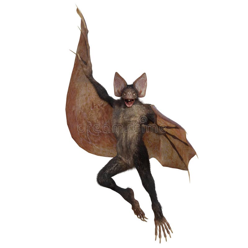 3d-illustration of an Isolated Creepy Fantasy Werebat Stock ...