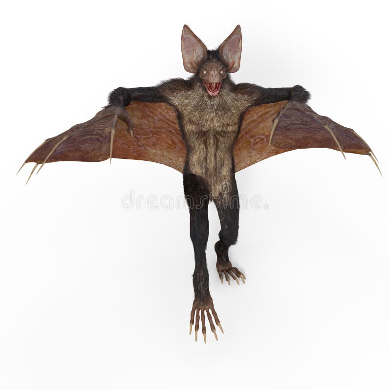 3d-illustration of an Isolated Creepy Fantasy Werebat Stock ...