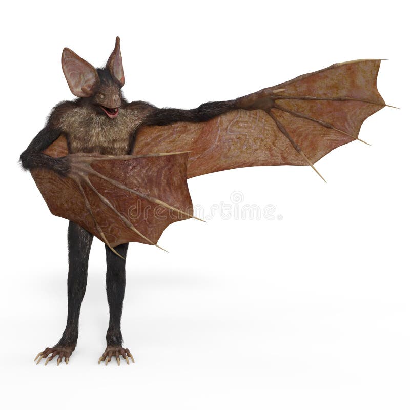 3d-illustration of an Isolated Creepy Fantasy Werebat Stock ...