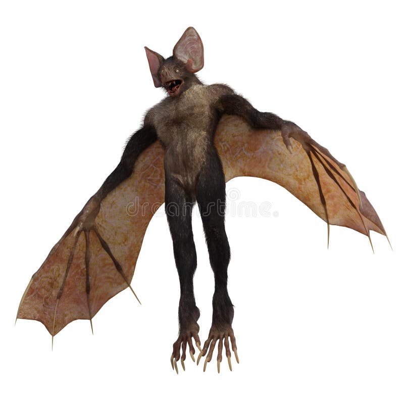 3d-illustration of an Isolated Creepy Fantasy Werebat Stock ...