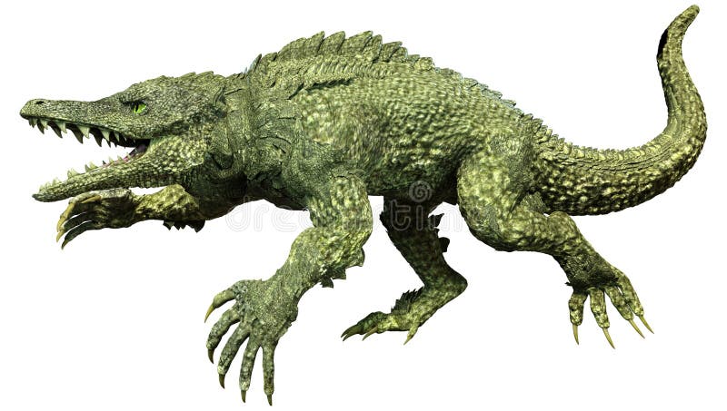 A Fantasy Crocodile Isolated on White Background Stock Illustration ...