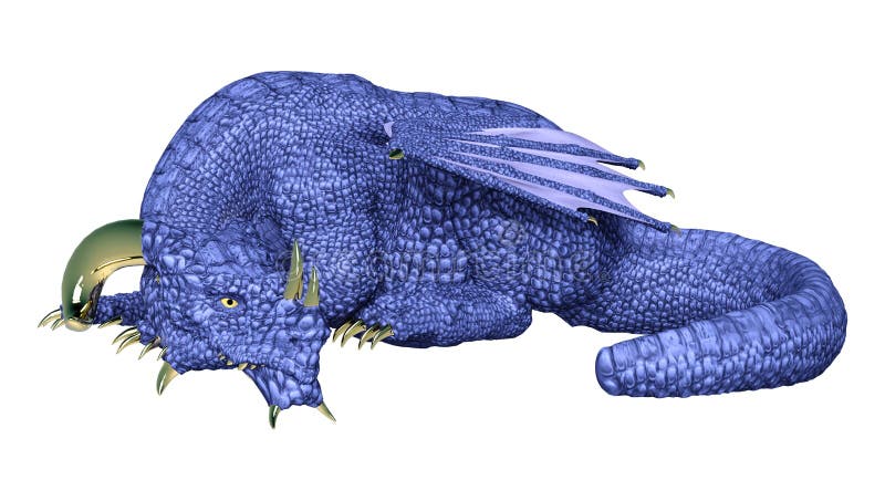 3D Rendering Fairy Tale Dragon on White Stock Illustration ...