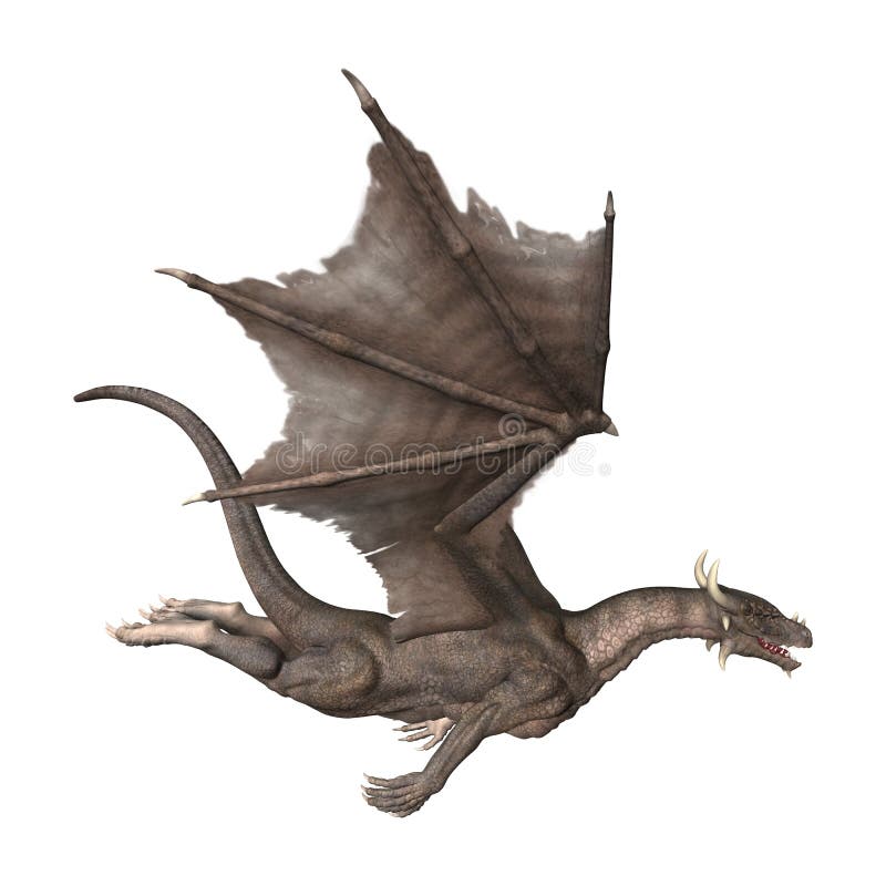 3D Rendering Fantasy Dragon on White Stock Illustration - Illustration ...