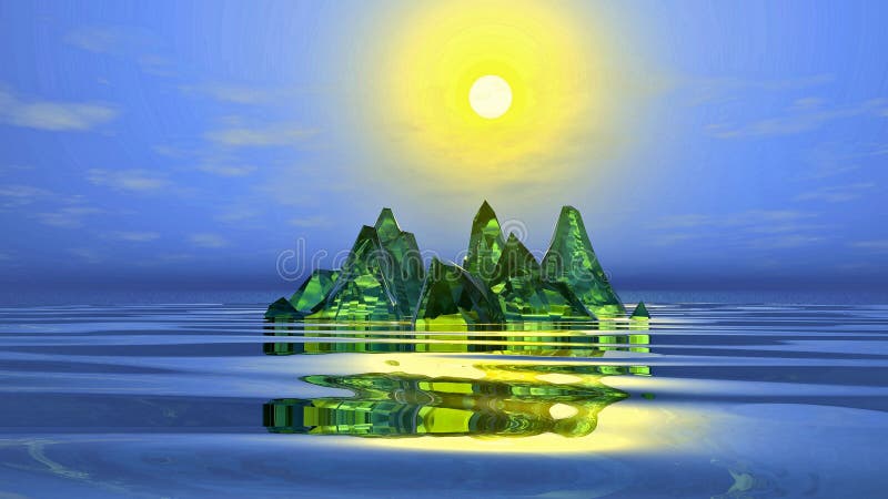 3d Rendering Fantasy and Dream Mountain Landscape Computer Graphics ...