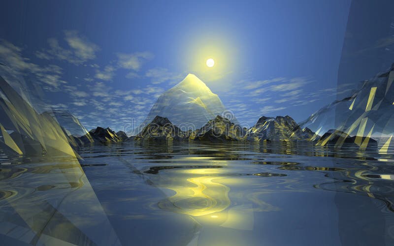 3d Rendering Fantasy and Dream Mountain Landscape Computer Graphics ...