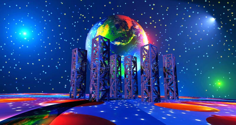 3d Rendering Fantasy Space Industrial Landscape Image Stock ...