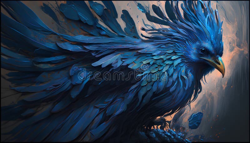 3D Rendering of a Fantasy Raven in a Dark Forest with Fire Stock ...