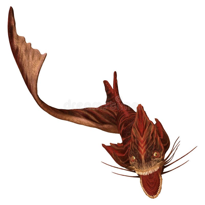 3D Rendering Fantasy Vicious Fish on White Stock Illustration ...