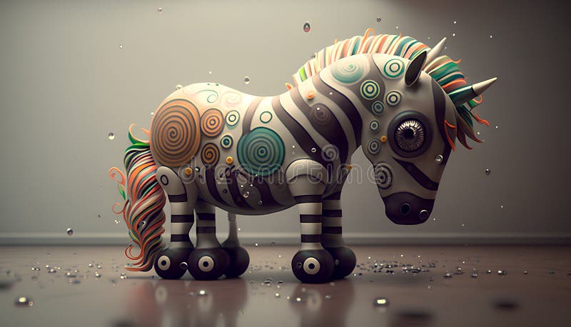 3d Rendering of a Fantasy Zebra in the Room with Space for Text Stock ...