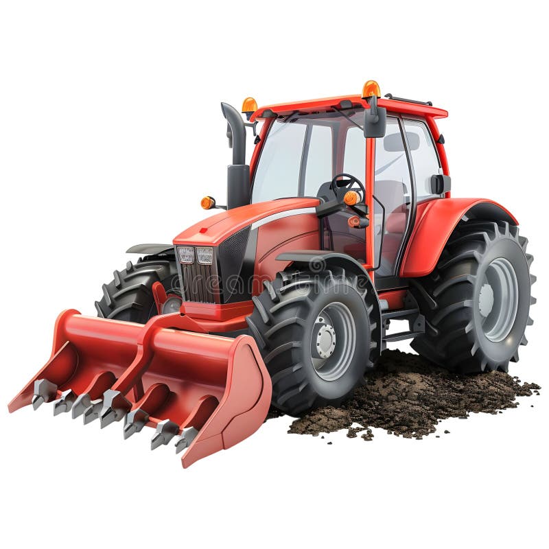 3D Rendering of a Farming Tractor on Transparent Background - Ai ...