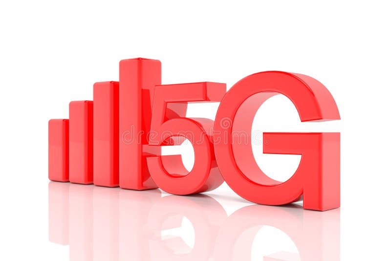 3d Rendering of the Fast 5G Mobile Network - Red Stock Illustration ...