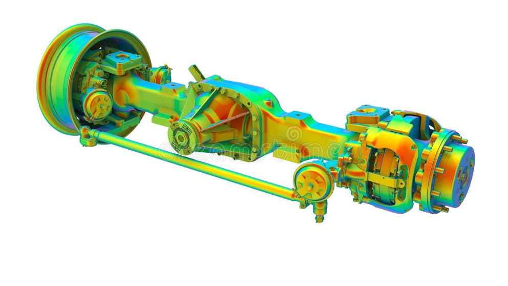 3D Rendering - FEA Analysis of the Front Axel of a Car Stock ...
