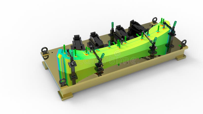 3D Rendering - FEA Analysis of a Mechanical Assembly Used for ...